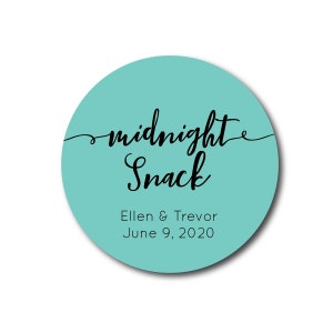 Midnight Snack Stickers Wedding Midnight Snack Labels Midnight Snack ...