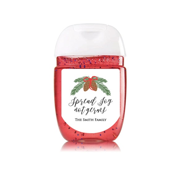Spread Joy Not Germs - Hand Sanitizer Labels Christmas Sanitizer Labels ...