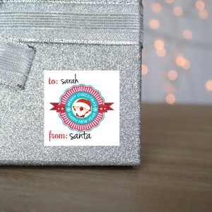 Santa Claus to and From Gift Labels Christmas Gift Stickers Holiday ...