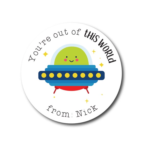 Valentines Stickers You're Out of This World Valentine's Day Sticker ...