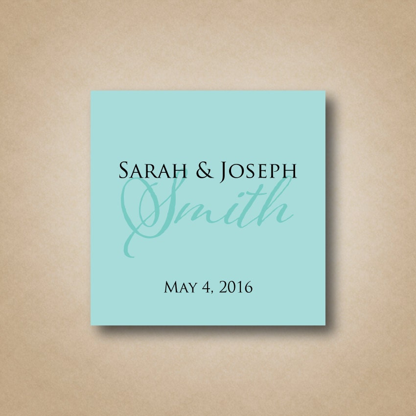 Square Wedding Favor Stickers Personalized Wedding Favor | Etsy
