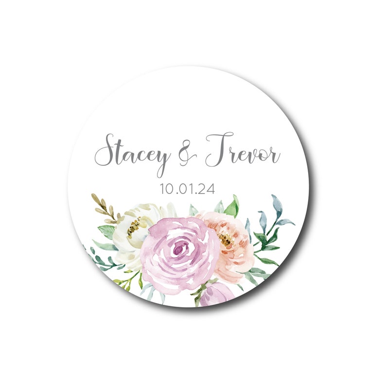 Wedding Favor Stickers Floral Wedding Stickers Rose Favor | Etsy