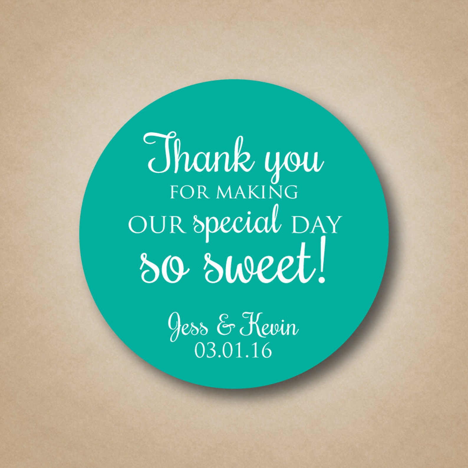 Thank You Stickers Wedding Favor Stickers Special Day so Sweet - Etsy