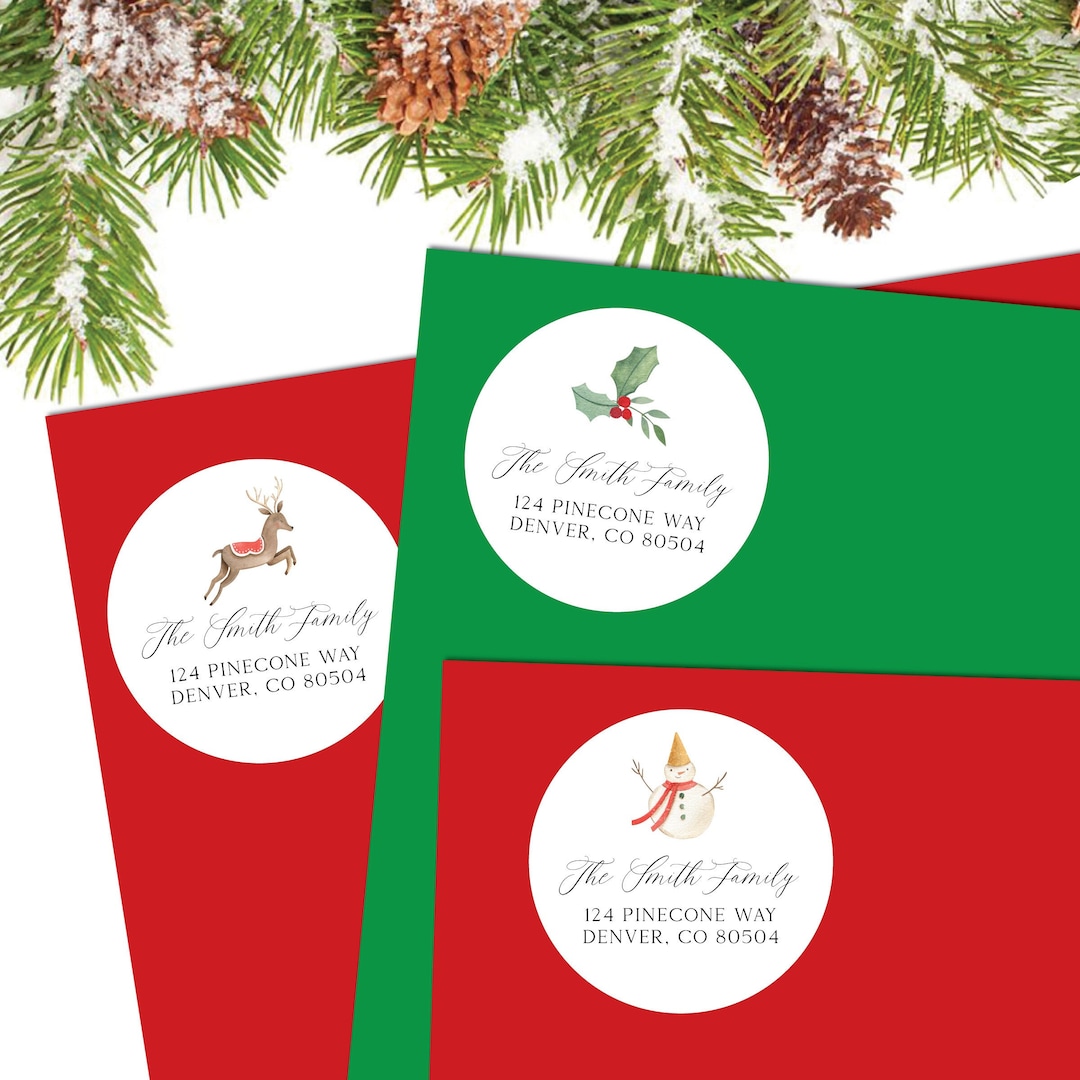 Christmas Address Labels - Christmas Return Address Label, Holiday ...