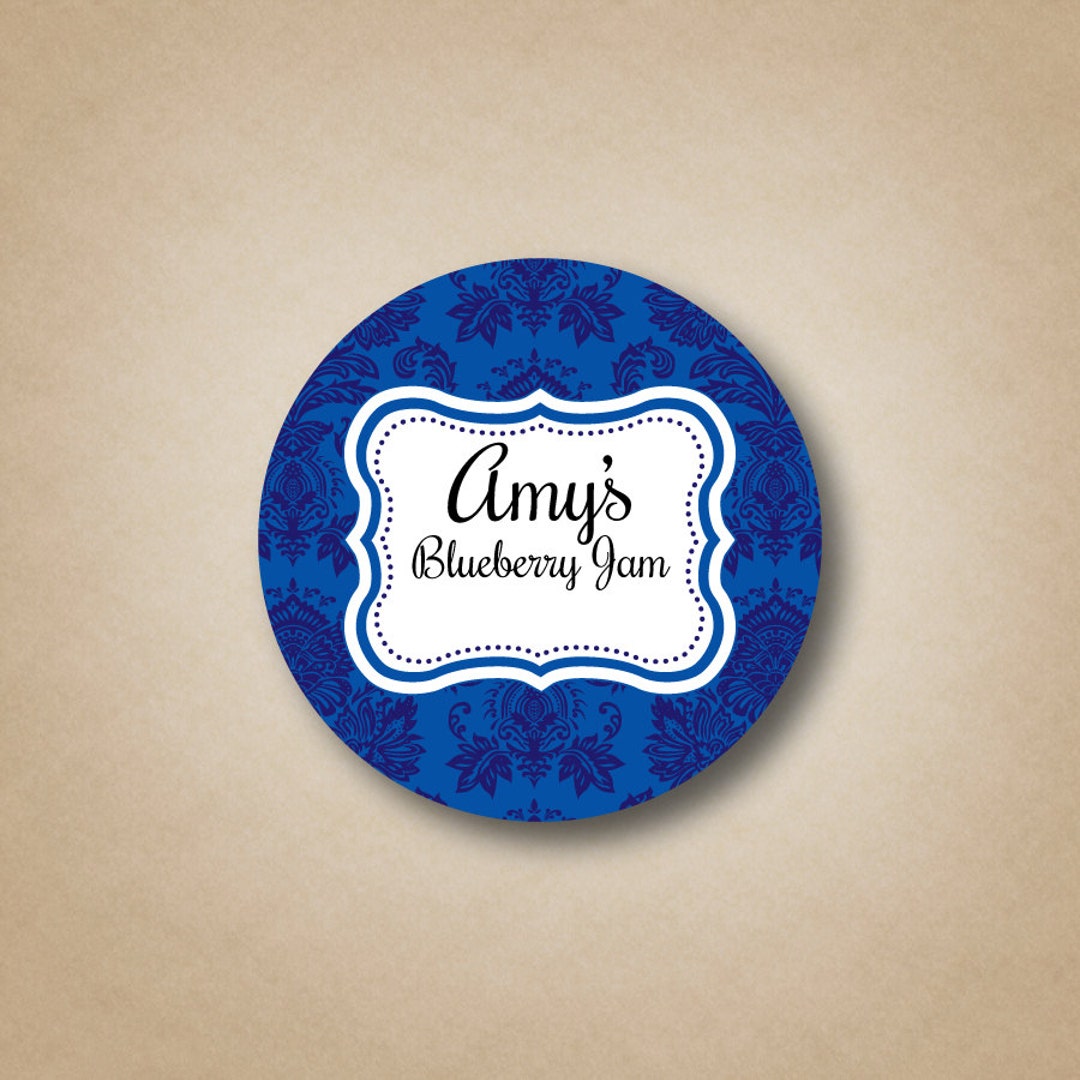 Canning Labels Blueberry Jam Blue Labels Mason Jar Stickers Custom ...