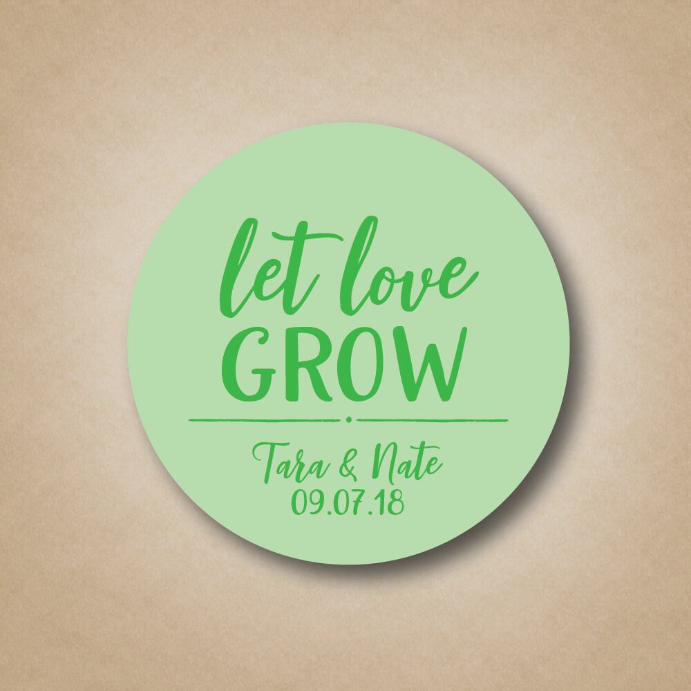 Let Love Grow Stickers Wedding Stickers Wedding Favor Labels | Etsy