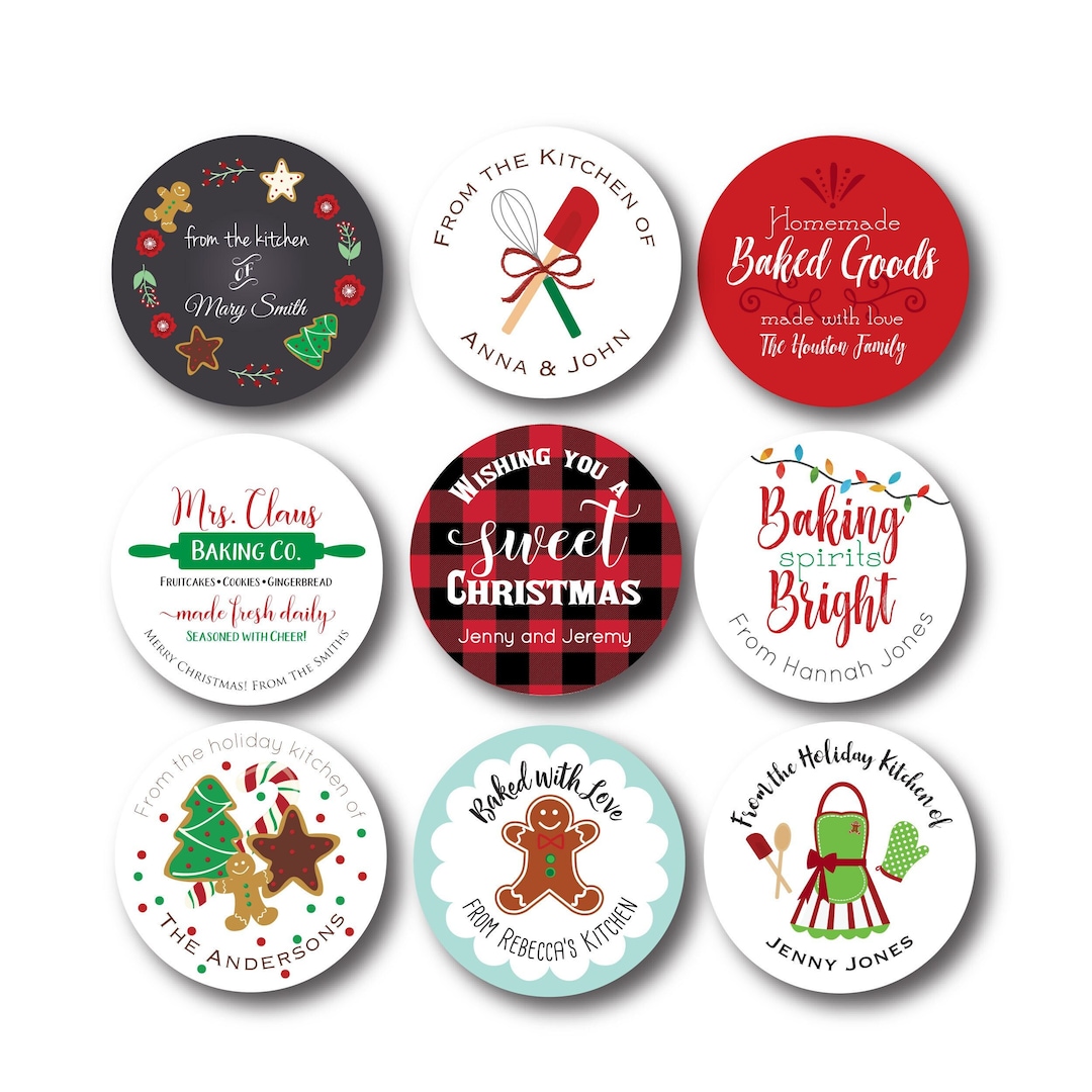 Christmas Stickers - Holiday Baking Labels, Christmas Baking Sticker ...
