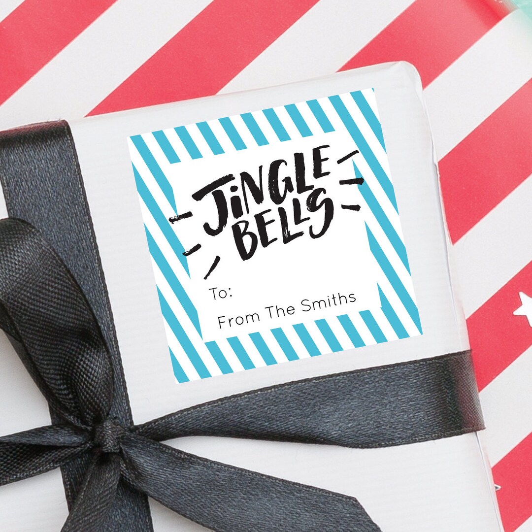 To From Stickers to From Gift Tags Blue Square Gift Labels Christmas ...