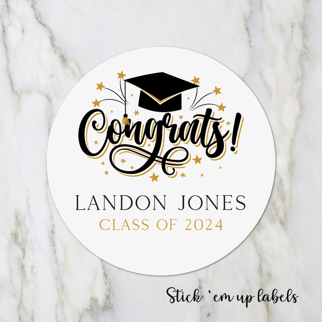 Graduation Party Stickers Congrats Grad Party Favors, Graduation Labels ...