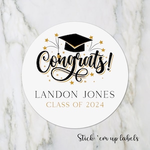 Graduation Party Stickers Congrats Grad Party Favors, Graduation Labels ...