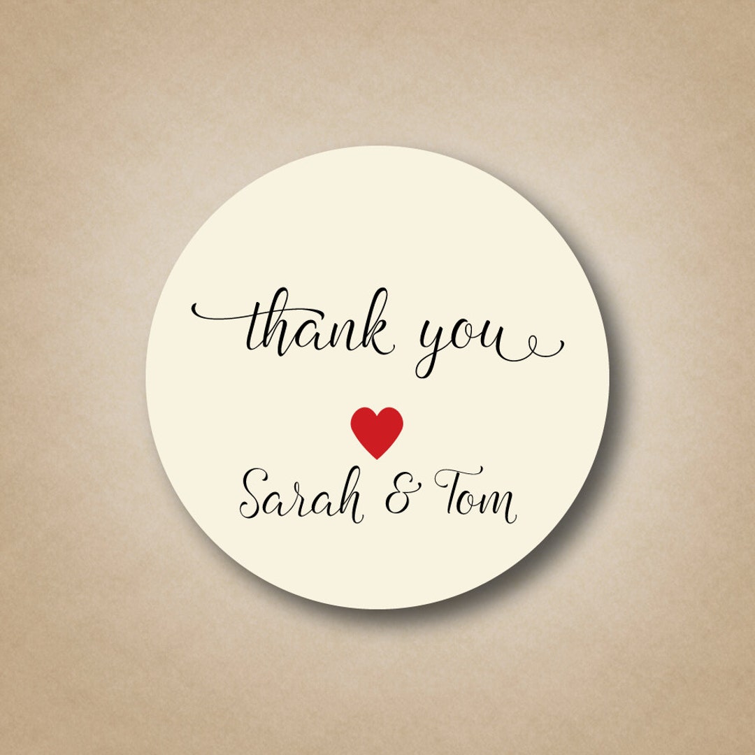 Thank You Stickers Wedding Favor Custom Wedding Labels Round Thanks ...