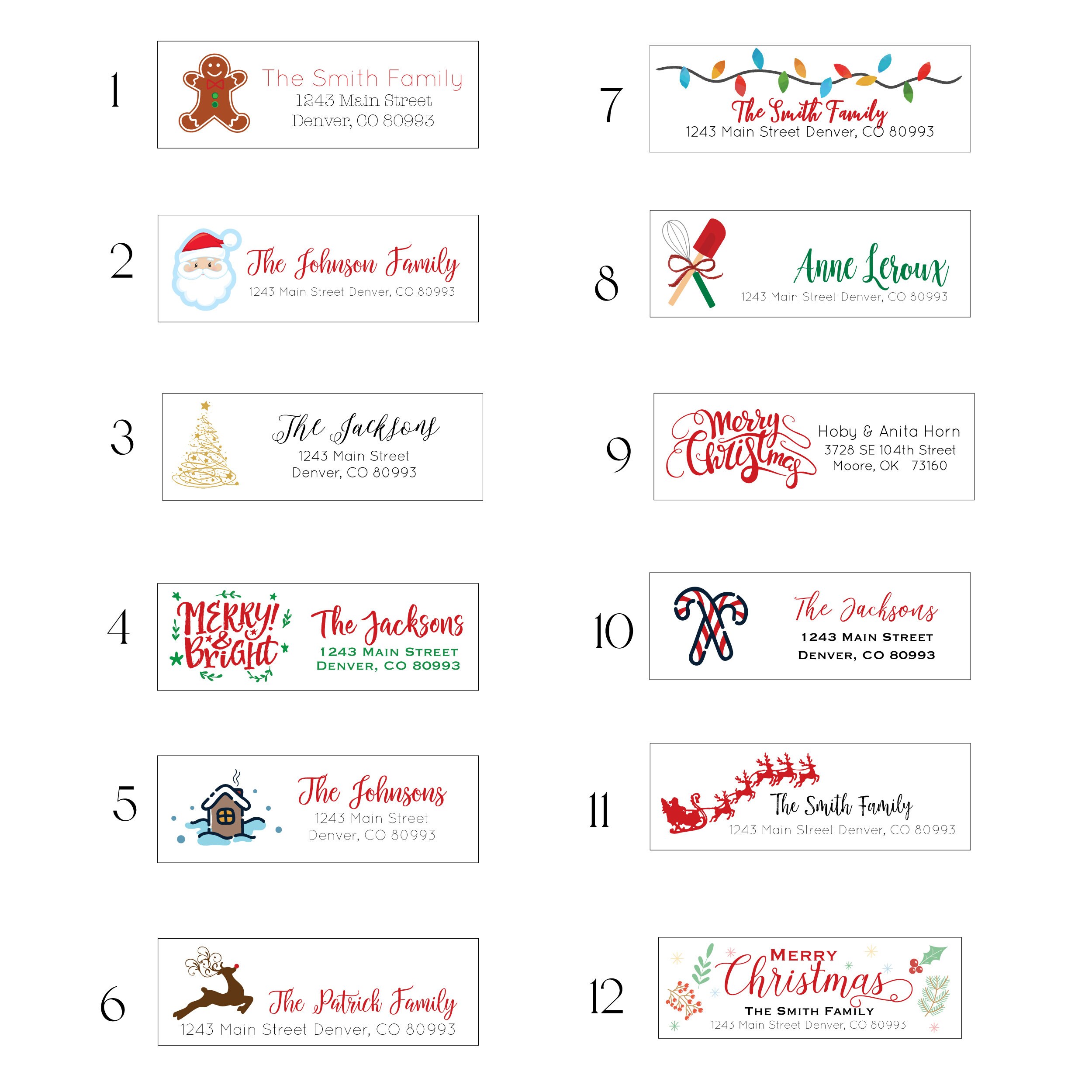 Christmas Address Labels - Christmas Return Address Label, Christmas ...