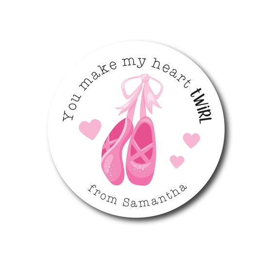 Valentines Stickers - Ballet Valentines, You Make My Heart Twirl ...