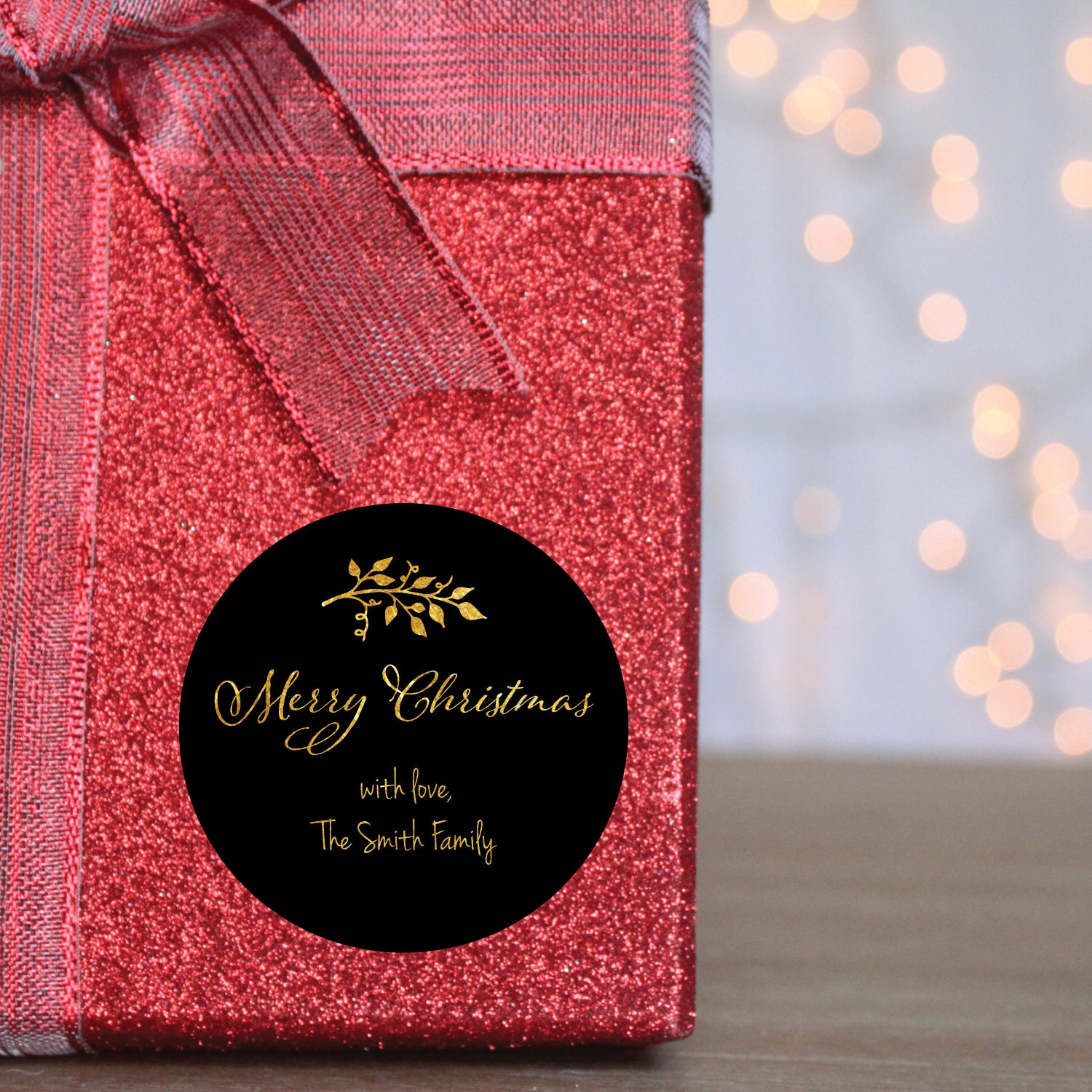 Gold Christmas Gift Labels Script Merry Christmas Custom Tags - Etsy