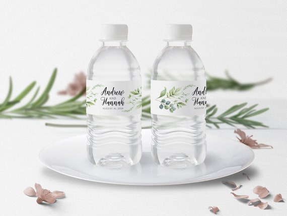 Wedding Water Bottle Label Botanical Water Bottle Label - Etsy