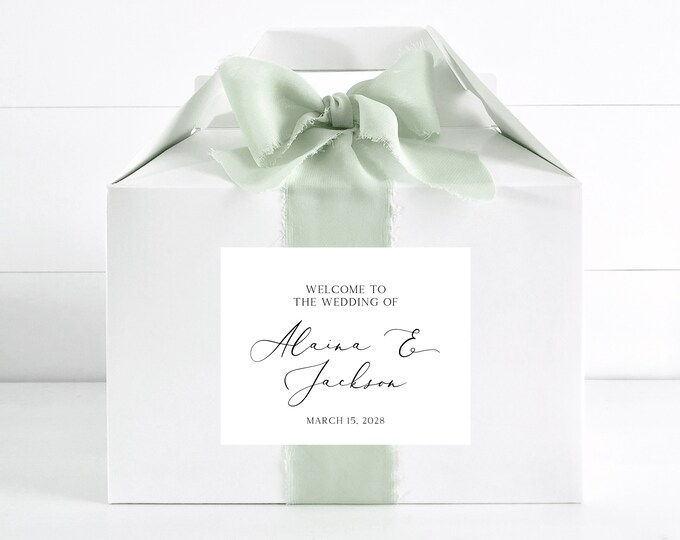 Wedding Welcome Labels Large Wedding Welcome Stickers Minimalist Out of ...