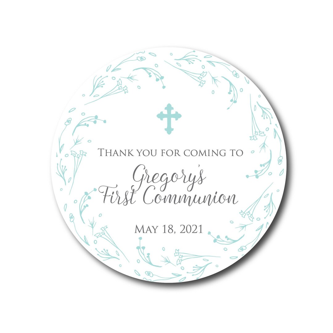 First Communion Favor Stickers First Communion Stickers for Boys First ...