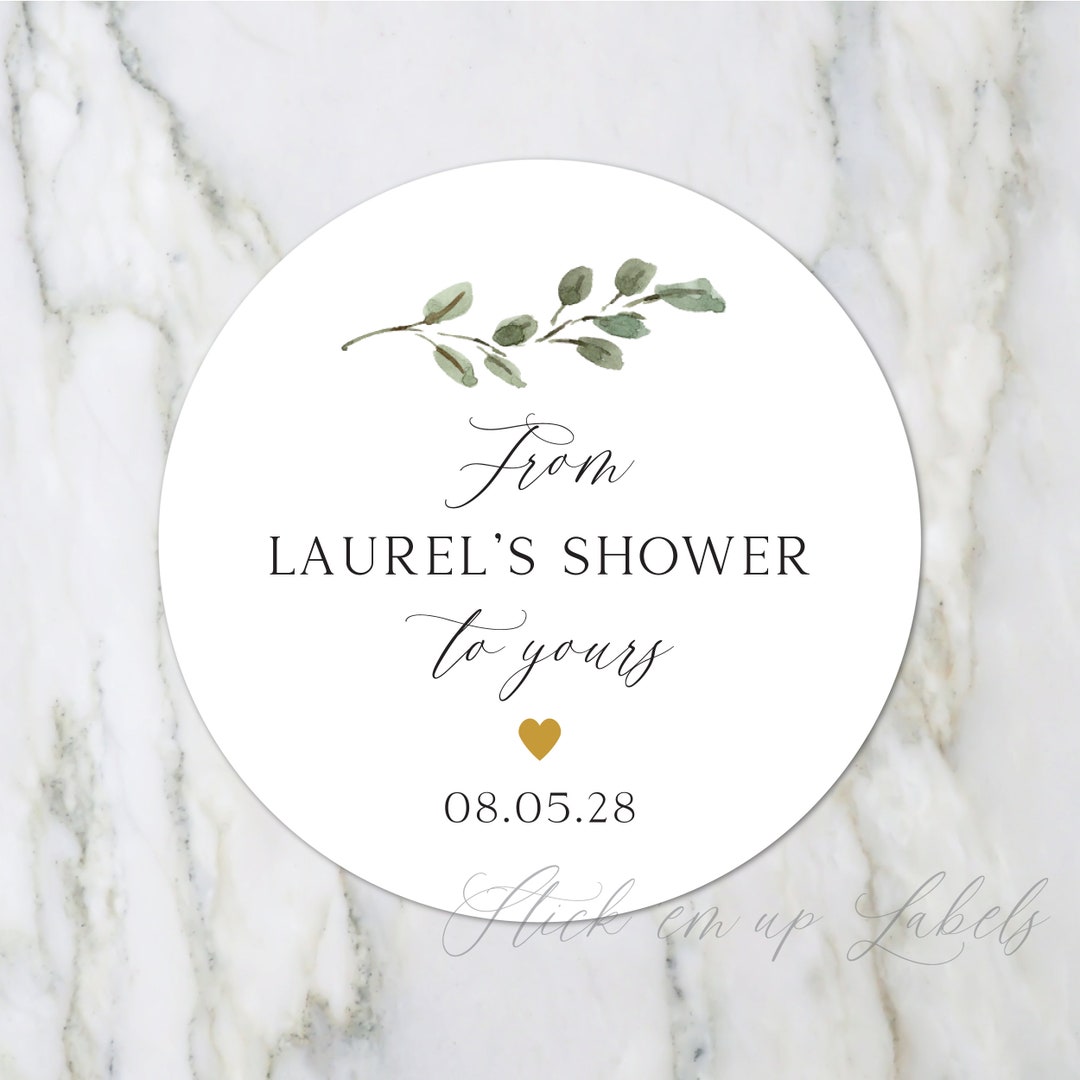 Bridal Shower Sticker - Bridal Shower Favor Label, Botanical Bridal ...