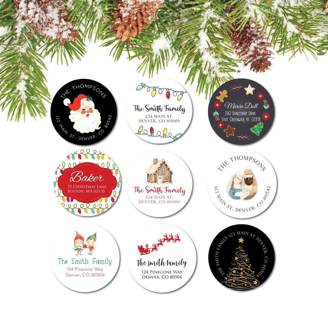Christmas Address Labels - Christmas Return Address Label, Holiday ...