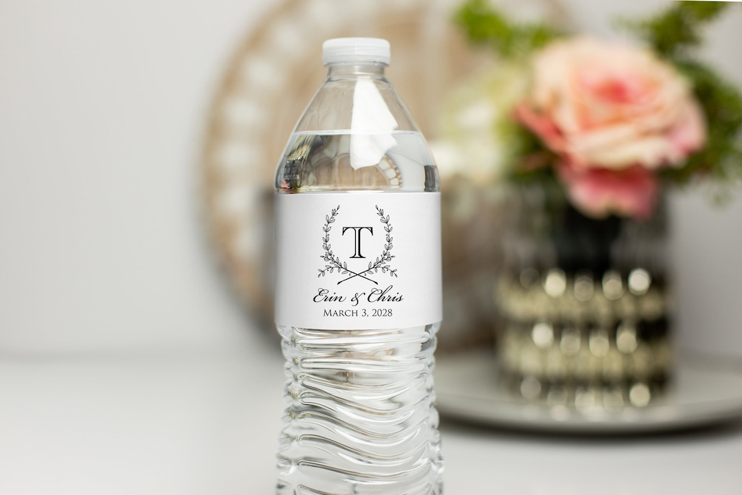 Wedding Water Bottle Labels - Personalized Waterproof Labels, Monogram ...