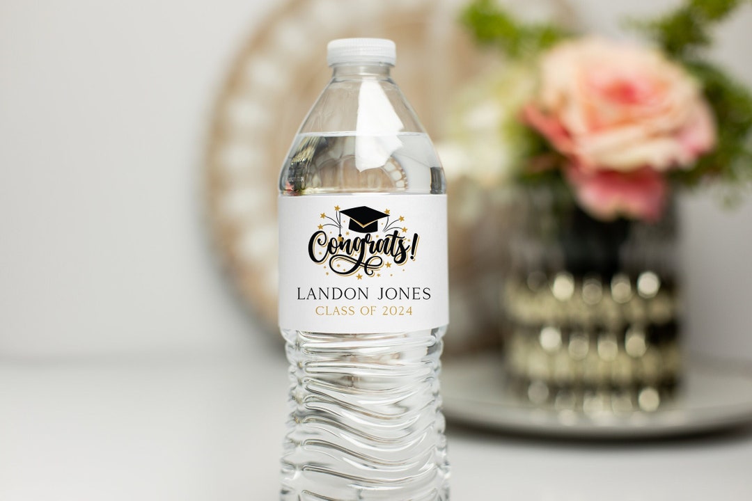 Graduation Party Water Bottle Label - Graduation Water Bottle Sticker ...