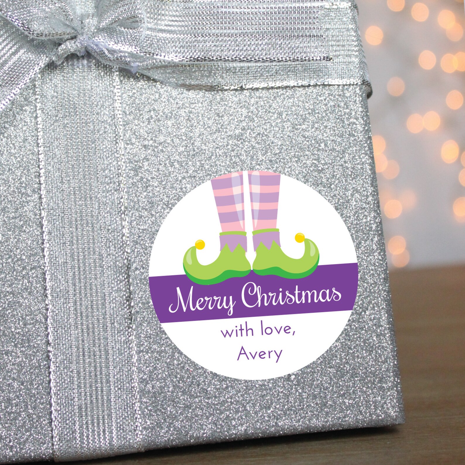Holiday Gift Stickers Christmas Gift Labels Pink Purple Girl | Etsy