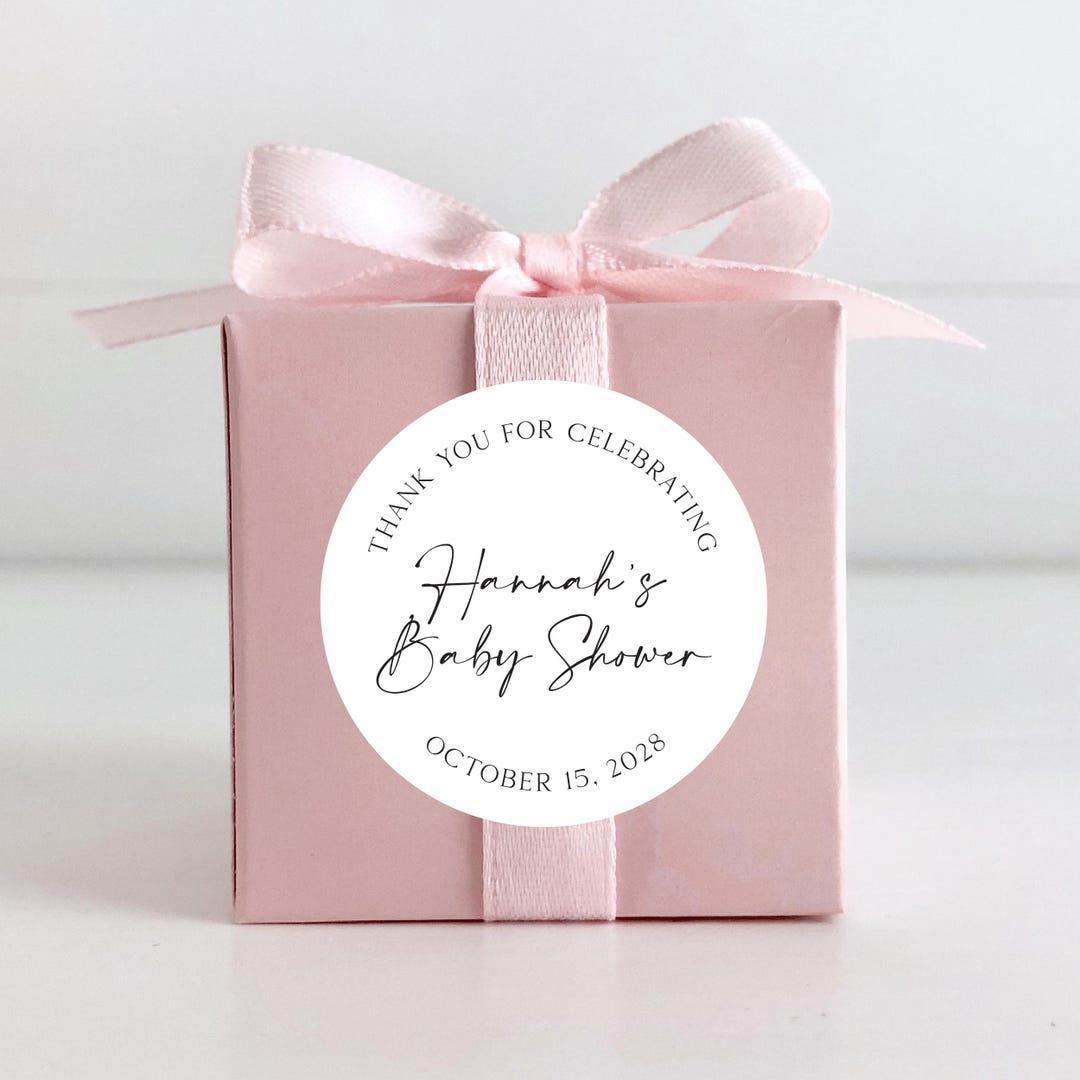 Baby Shower Sticker - Baby Shower Favor Label, Minimalist Baby Shower ...