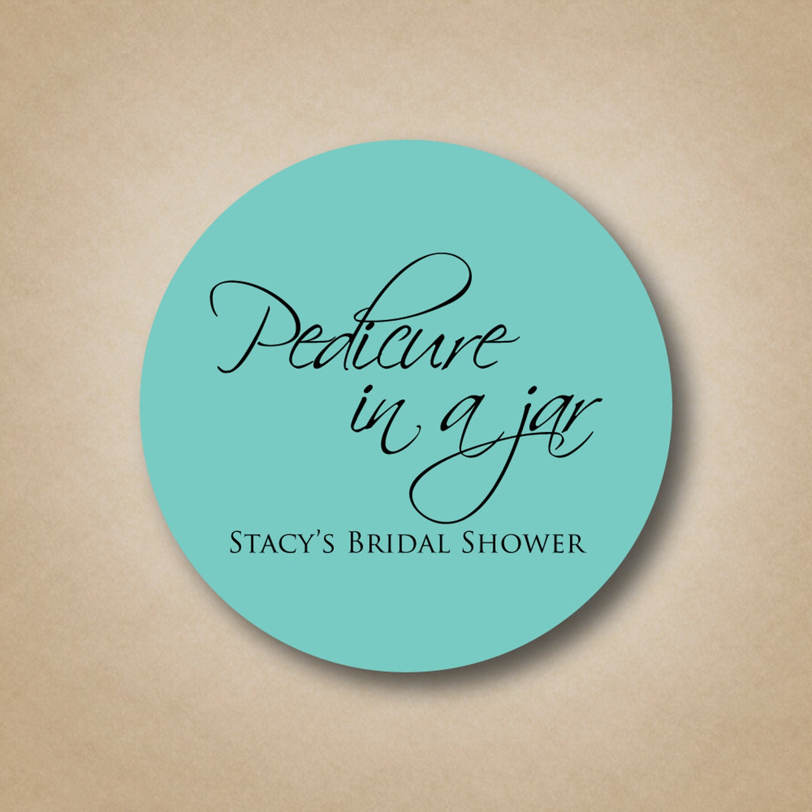 Pedicure in a Jar Stickers Bridal Shower Favor Stickers Custom Bridal ...
