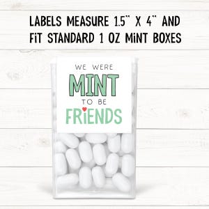 Class Party Mint Valentine Stickers - Mint to Be Friends Valentine ...