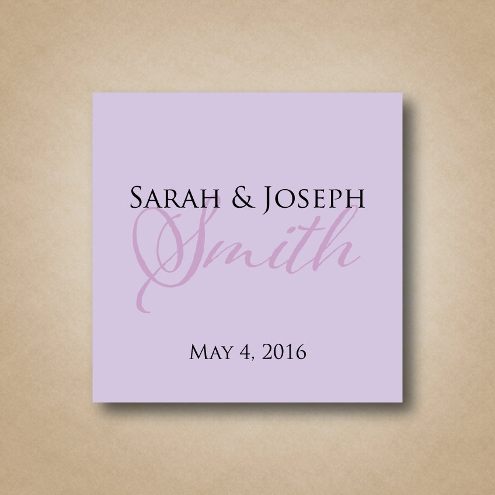 Square Wedding Favor Stickers Personalized Wedding Favor | Etsy
