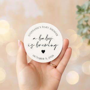 A Baby is Brewing Stickers - Baby Shower Favor Labels, Thank You ...