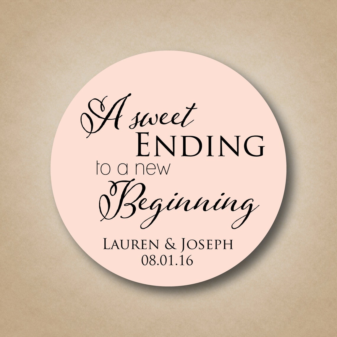 A Sweet Ending to a New Beginning Personalized Wedding Favor - Etsy