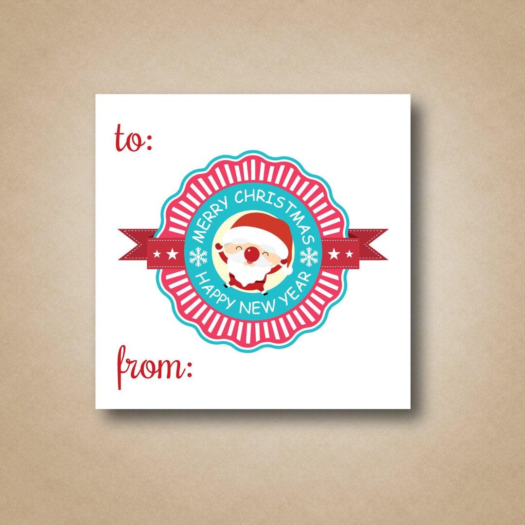 Santa Claus to and From Gift Labels Christmas Gift Stickers Holiday ...