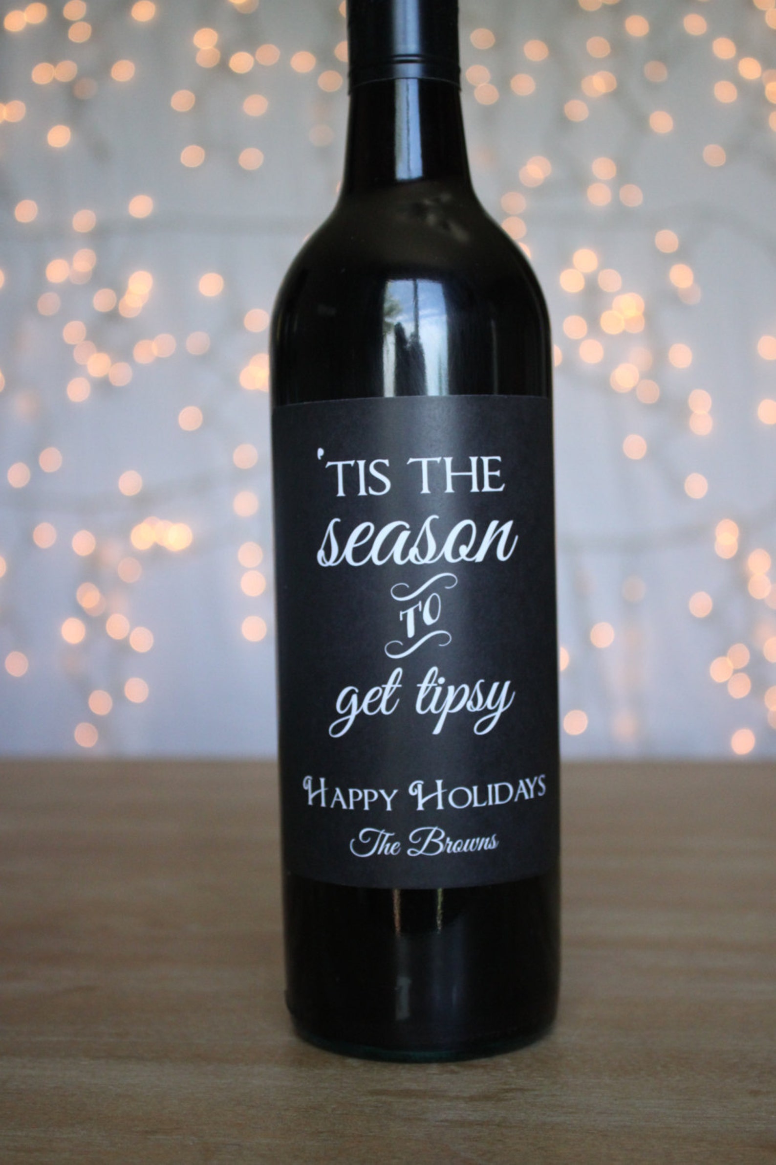 Tis the Season to Get Tipsy Wine Labels Holiday Wine Labels Christmas ...