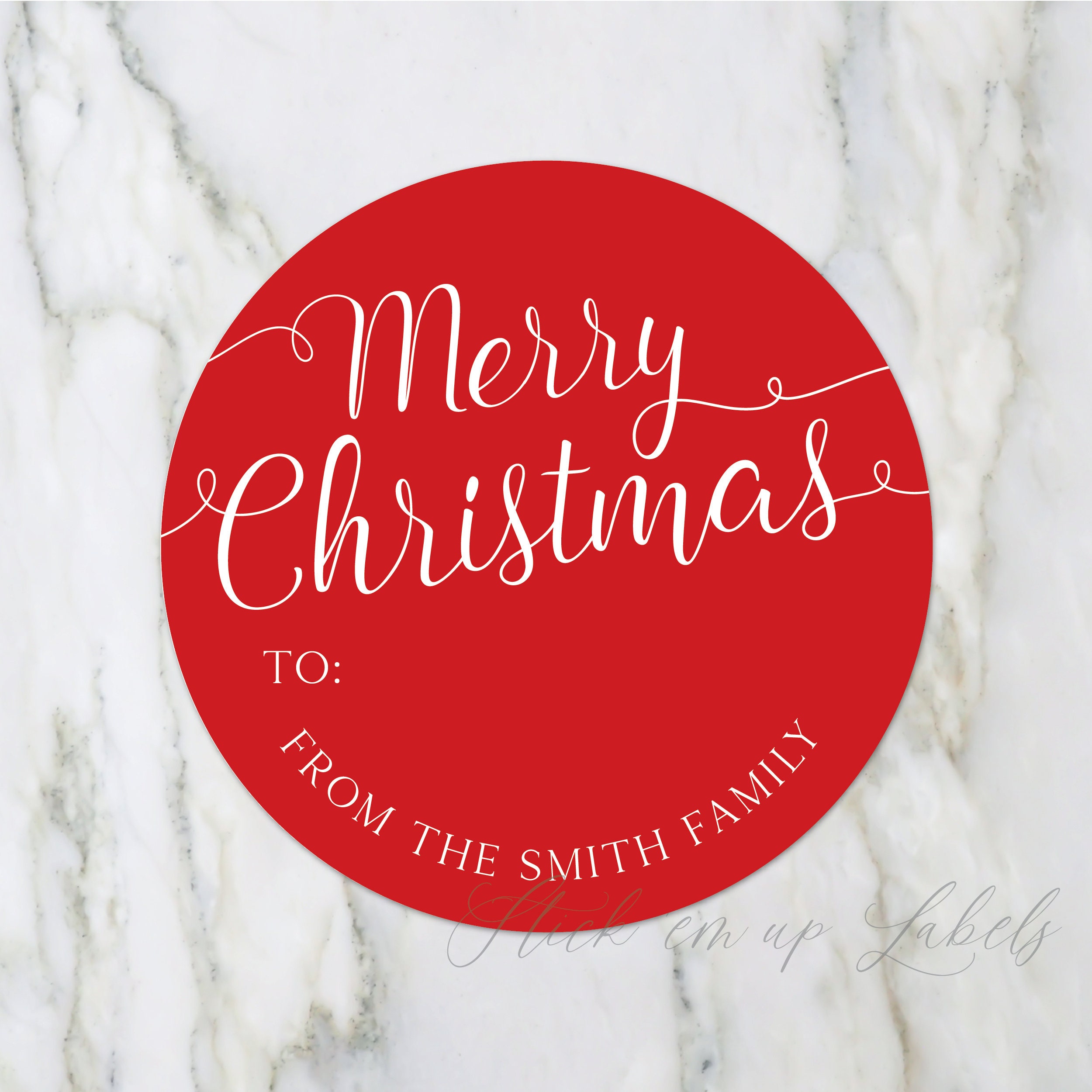 Christmas Stickers - to From Gift Labels, Red Merry Christmas Stickers ...