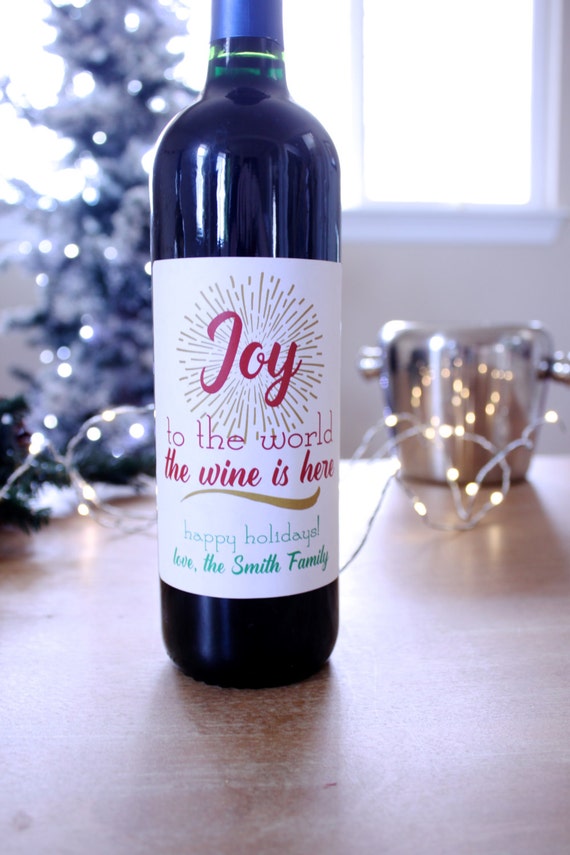 Holiday Wine Labels Funny Wine Labels Christmas Wine Labels Coworker ...