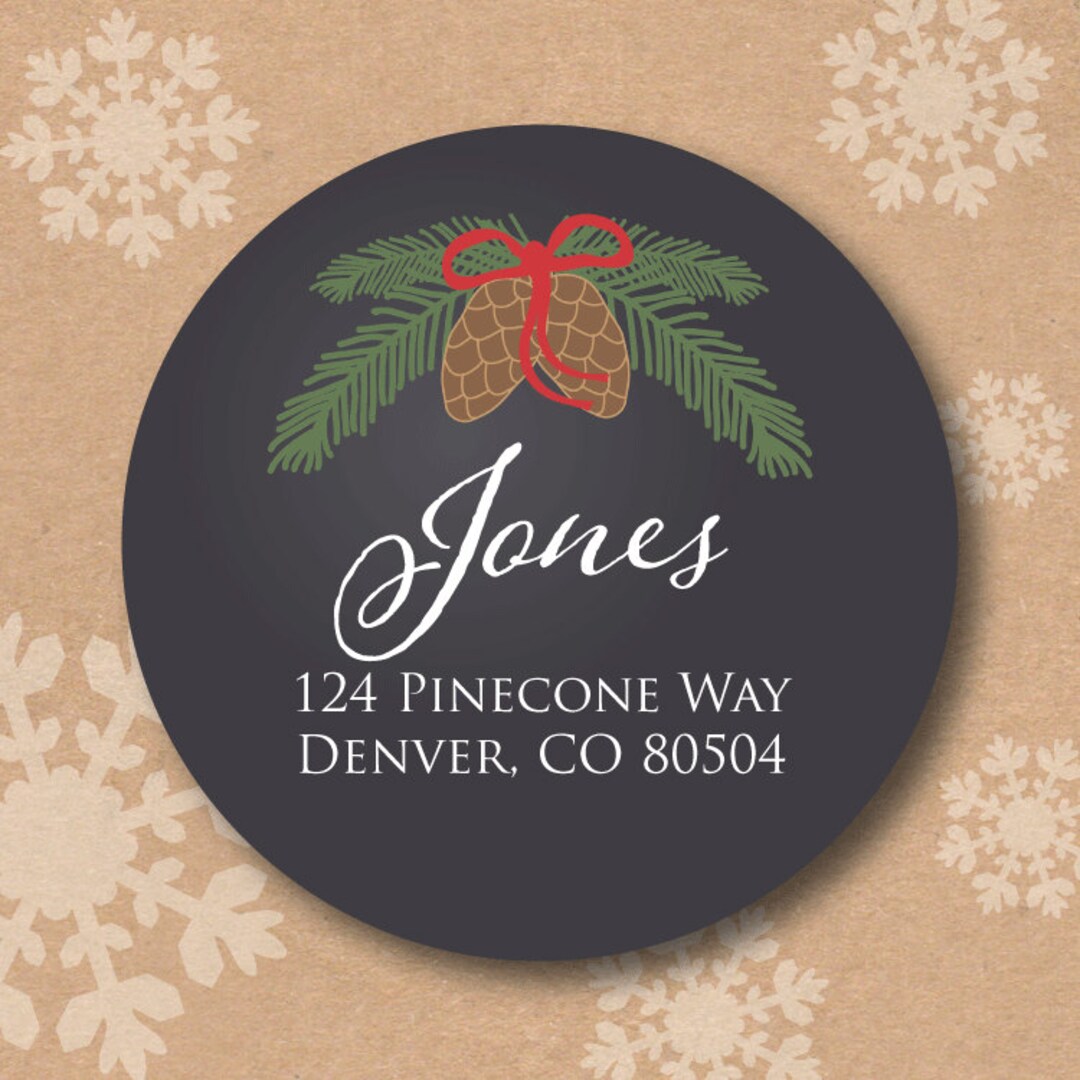 Christmas Address Labels Return Address Label Chalkboard Style Art With ...