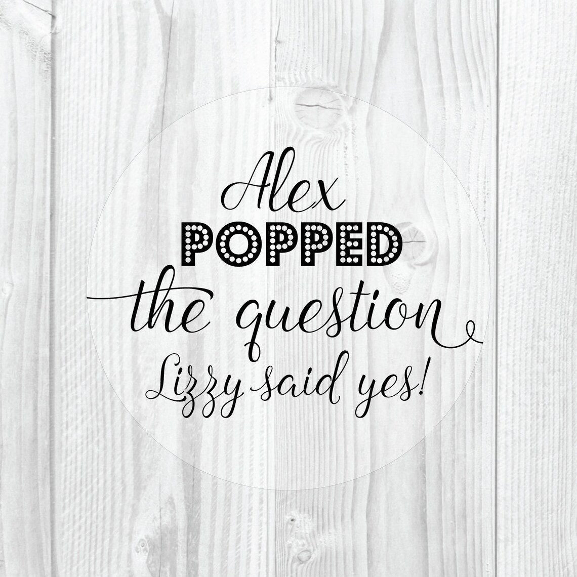 Popped the Question Clear Stickers Engagement Party Favor - Etsy