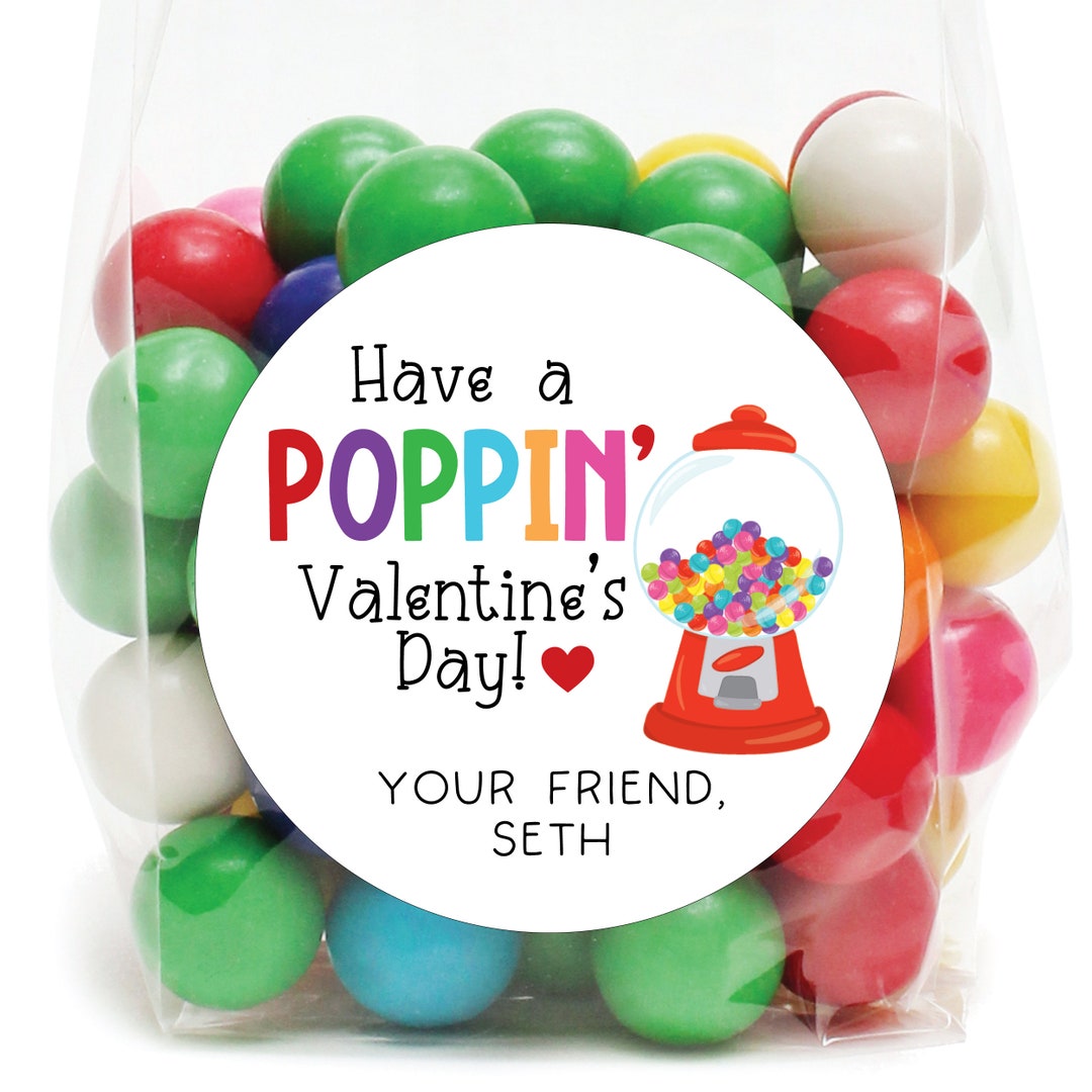 Valentines Stickers - Poppin' Valentin's Day, Bubblegum Valentines ...