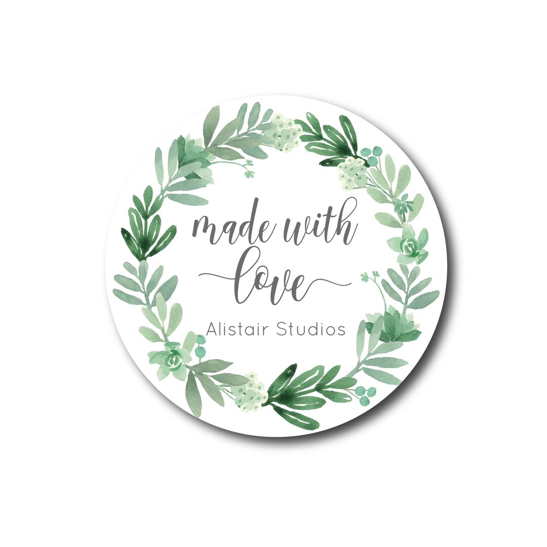 Made With Love Sticker Handmade Sticker Made With Love Label Etsy Shop ...
