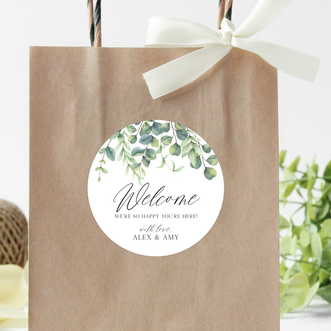 Wedding Welcome Stickers - Welcome Bag Label, Welcome Box Label ...