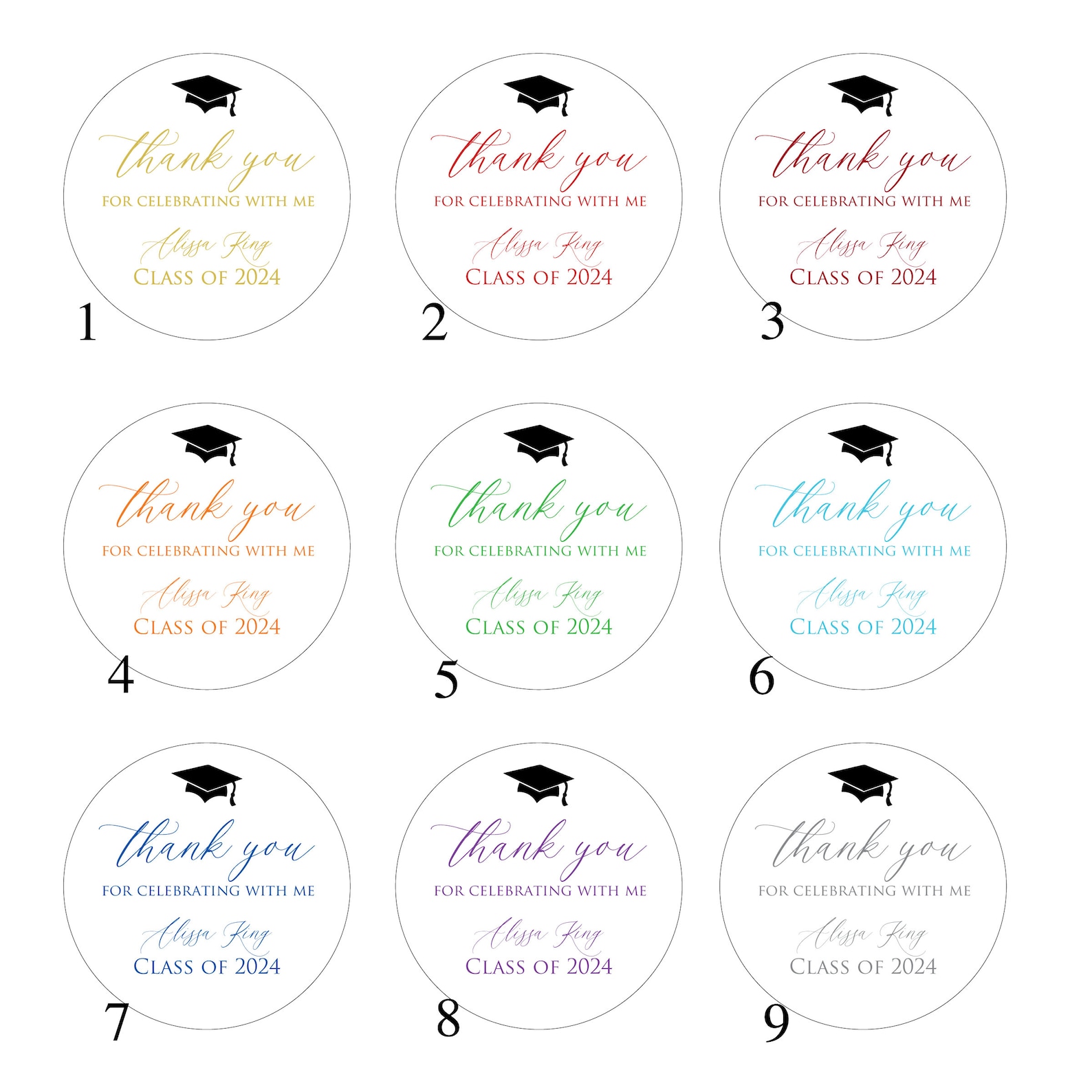 Graduation Stickers Graduation Party Stickers Graduation 2024 Labels ...