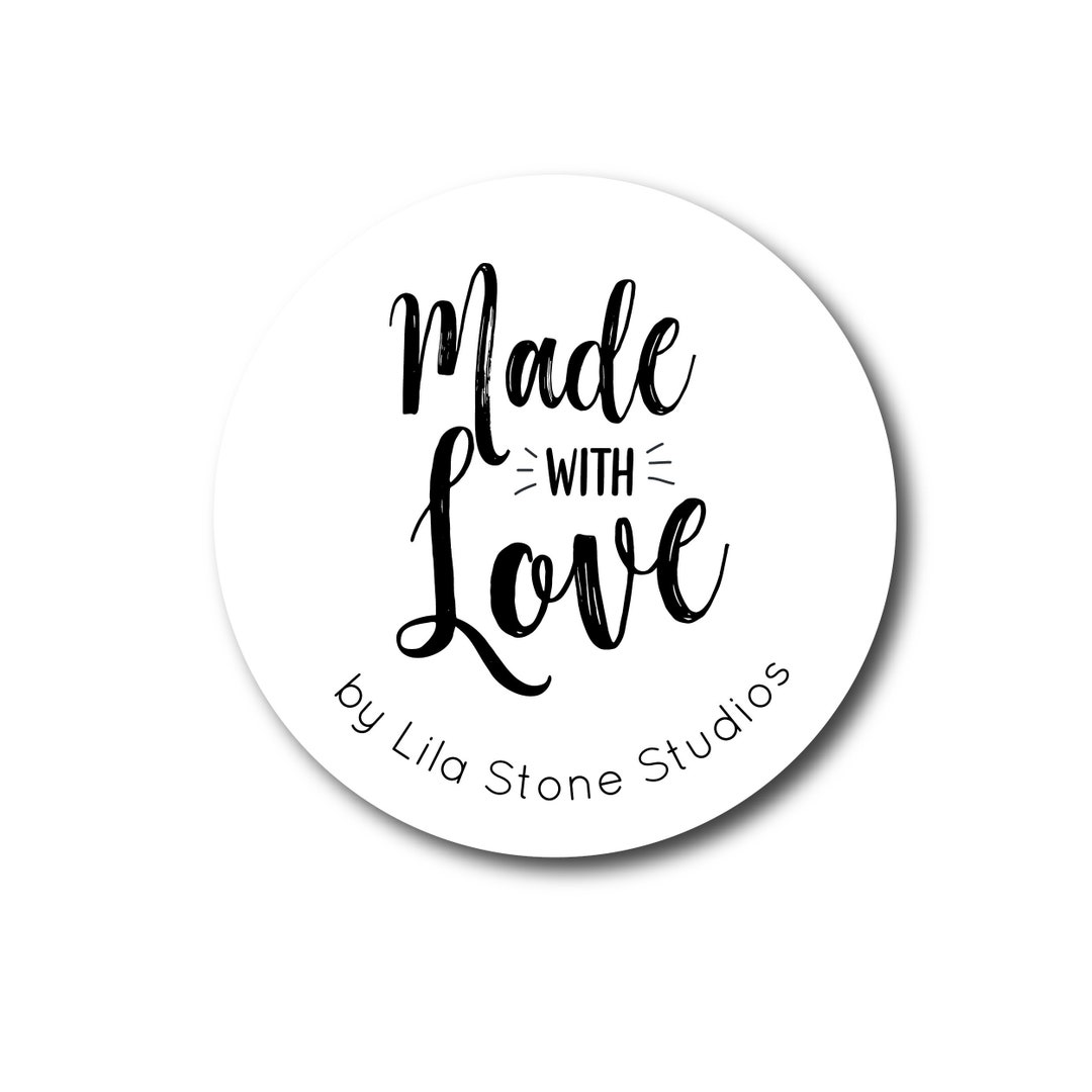Made With Love Sticker Handmade Sticker Made With Love Label Handmade ...