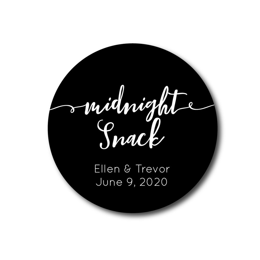 Midnight Snack Stickers Wedding Midnight Snack Labels Midnight Snack ...