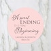 A Sweet Ending to a New Beginning Personalized Wedding Favor Stickers ...