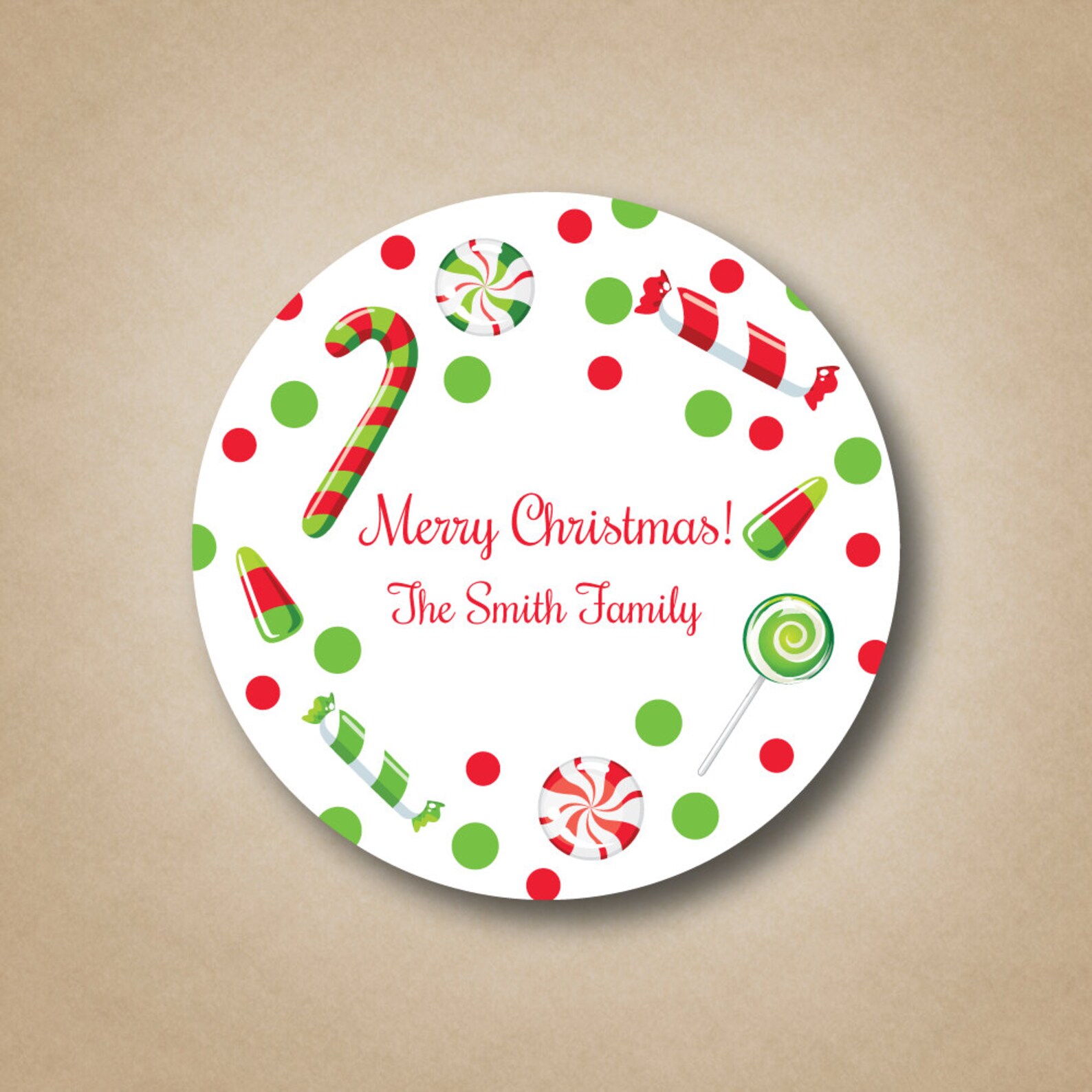 Holiday Treats Sticker Christmas Candy Label Custom Christmas - Etsy