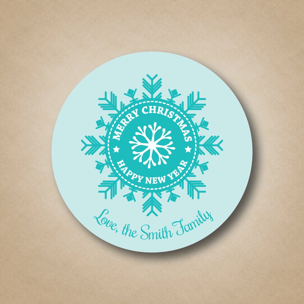 Christmas Gift Labels Snowflake Blue Christmas Stickers Nordic - Etsy