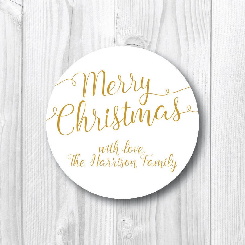 Christmas Gift Labels Classic Gold Christmas Stickers - Etsy