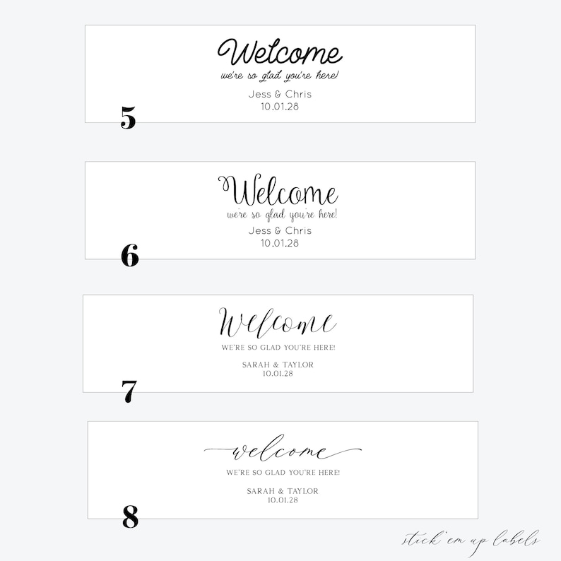 Wedding Welcome Water Bottle Label - Welcome Bottle Labels for Hotel ...