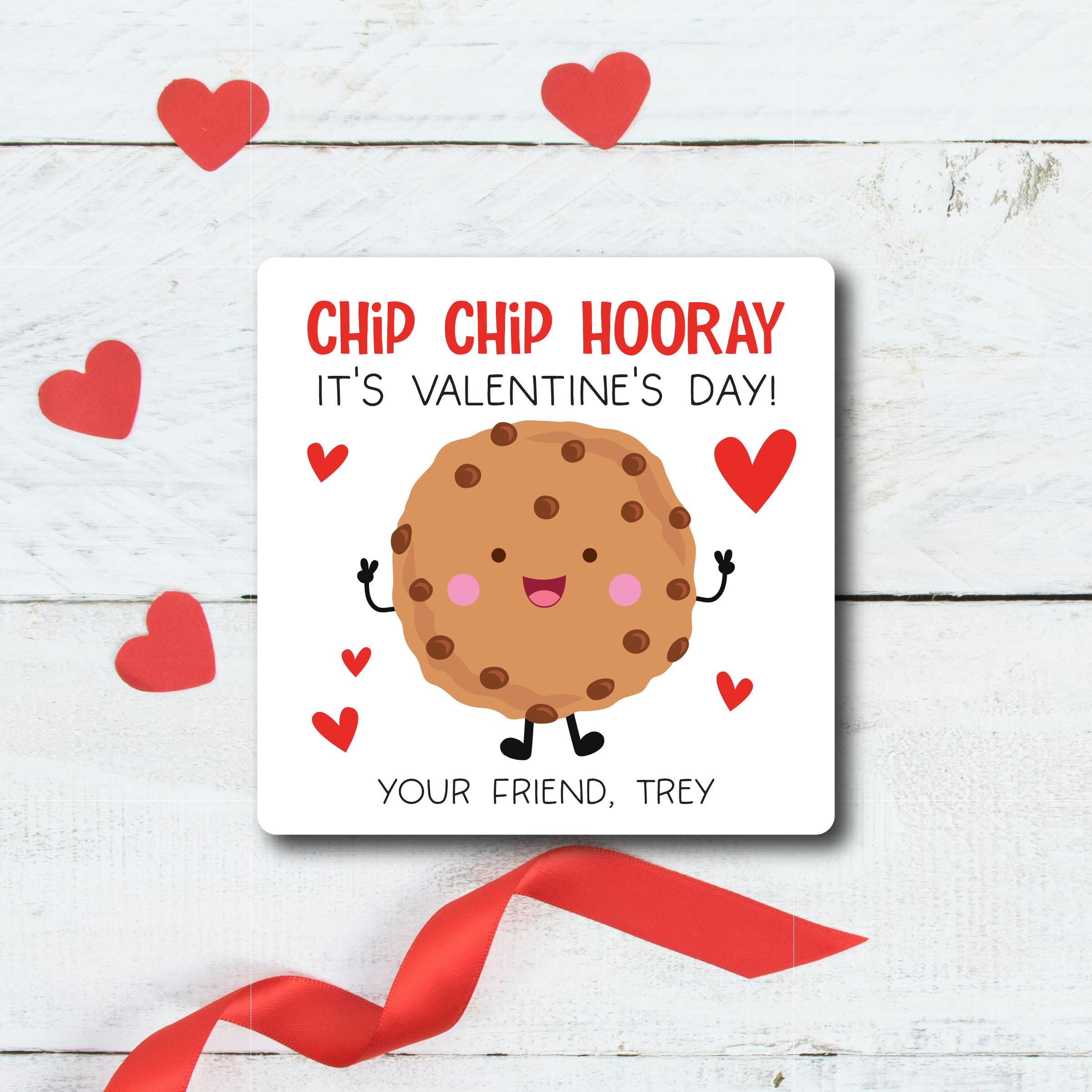 Classroom Valentine Stickers, Chip Chip Hooray, Kids Cookie Valentine ...
